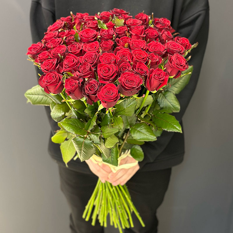 Order online with delivery 51 high red rose 70 cm - BuketLand