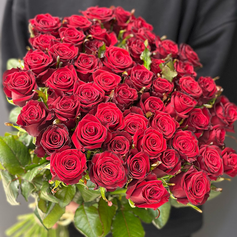 Order online with delivery 51 high red rose 70 cm - BuketLand