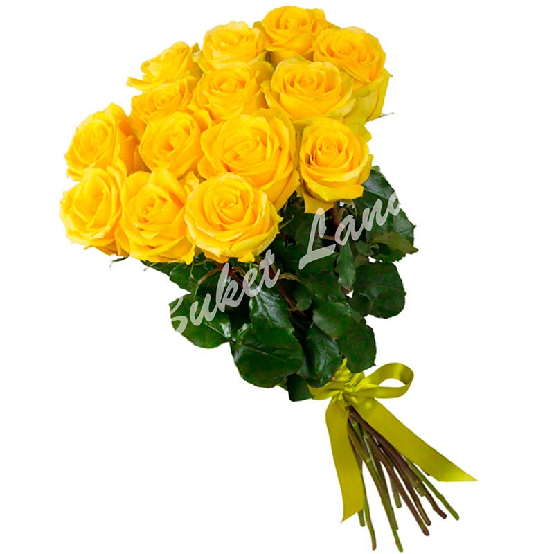15 yellow roses Penny Lane 60 cm - buy flowers with delivery | BUKETLAND